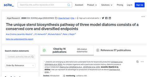 The Unique Sterol Biosynthesis Pathway Of Three Model Diatoms Consists
