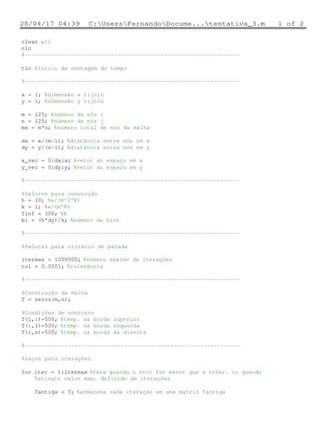 2d Heat Transfer Fdm Using Matlab Pdf Termodinâmica Conceitos