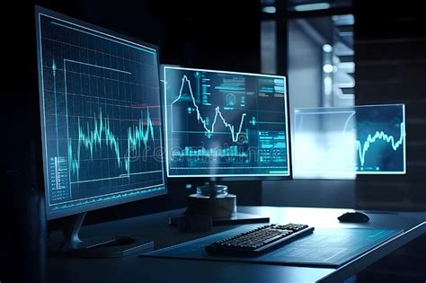 Forex Chart Hologram On Table With Computer Background Financial