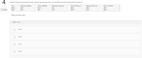 Solved What Is The Fisher Index Multiple Choice 3478 Solved What Is The Fisher Index Multiple Choice 3478
