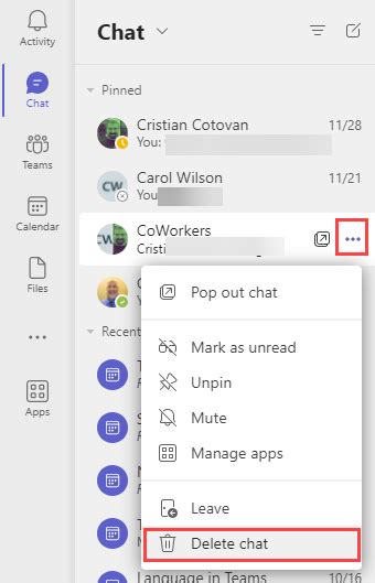 Teams Delete An Entire Chat Chris Menard Training
