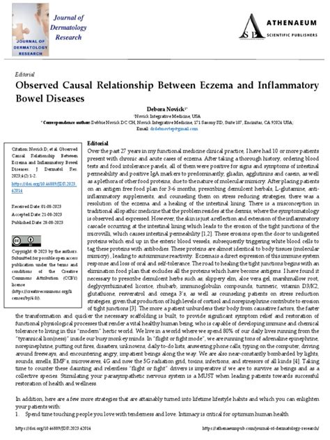 Observed Causal Relationship Between Eczema And Inflammatory Bowel