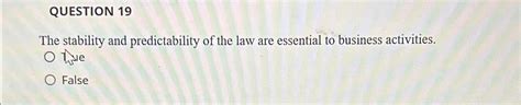 Solved Question 19the Stability And Predictability Of The