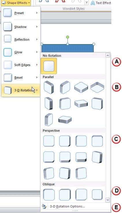 Apply 3 D Rotation Effects To Shapes In Powerpoint 2010 For Windows