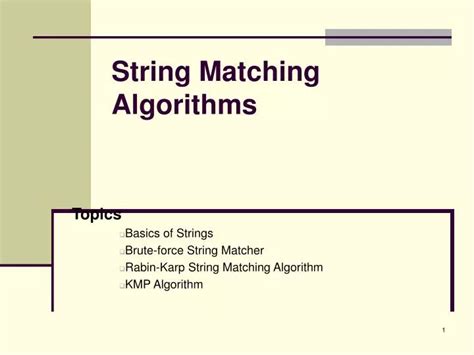 Ppt String Matching Algorithms Powerpoint Presentation Free Download