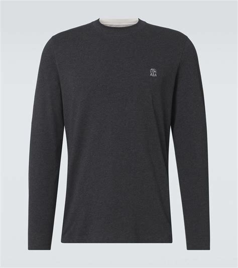 Brunello Cucinelli Logo Cotton Jersey T Shirt Brunello Cucinelli