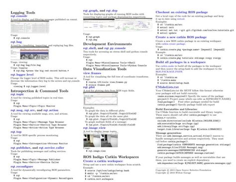 appendix c ros cheatsheet pdf
