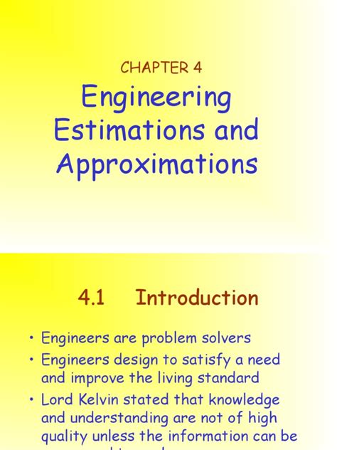 Mec 100 Chapter 4 Engineering Estimation And Approximation Pdf