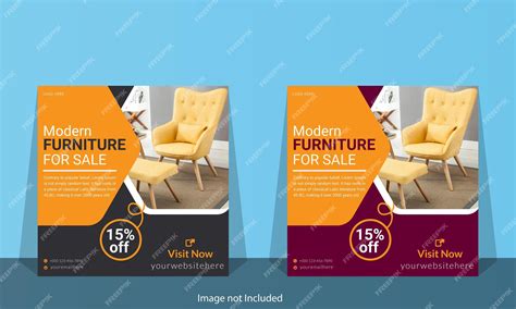 Premium Vector Two Banners For A Furniture Sale With A Picture Of A