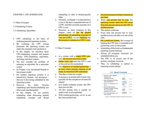Notes To Chapter 5 Process Scheduling Chapter 5 Cpu Scheduling 5 Basic Concepts 5 Scheduling