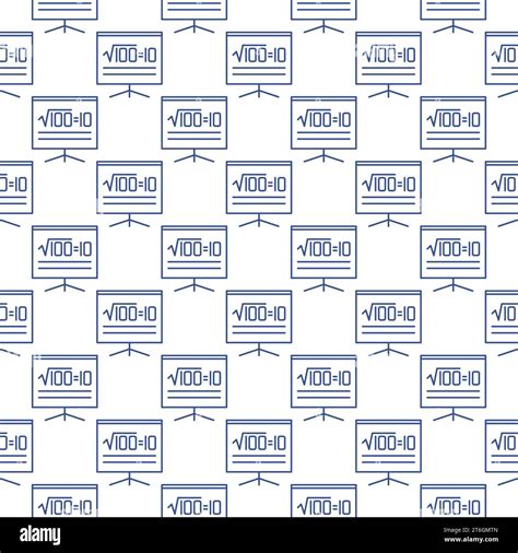Square Root Of 100 Vector Mathematics Concept Thin Line Seamless