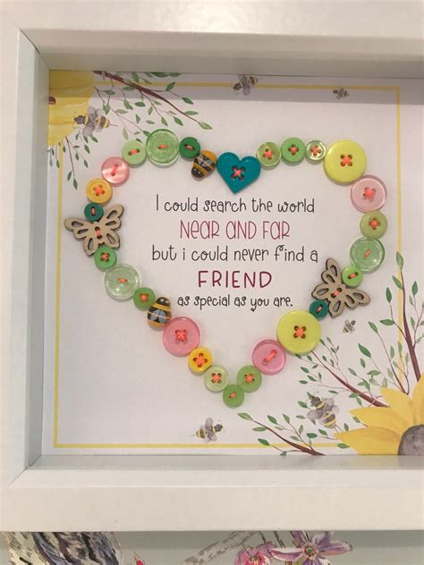 Friend Button Frame T Etsy Uk In 2024 Button Crafts Scrabble Tile Crafts Christmas