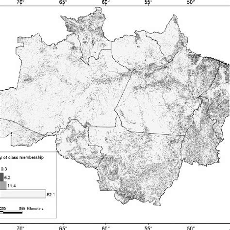 Map Of Classes Of Class Membership Probability For The Land Cover Map Download Scientific