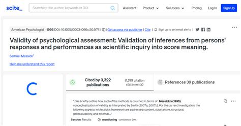 Validity Of Psychological Assessment Validation Of Inferences From