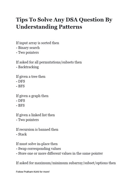 tips to solve any dsa question by understanding patterns 1 pdf