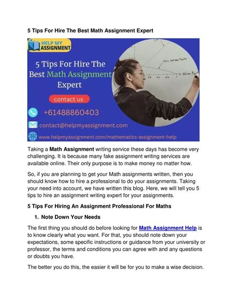Ppt 5 Tips For Hire The Best Math Assignment Expert Powerpoint Presentation Id 11674135