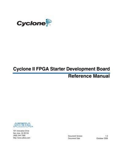Cyclone II FPGA Starter Development Board Reference Manual