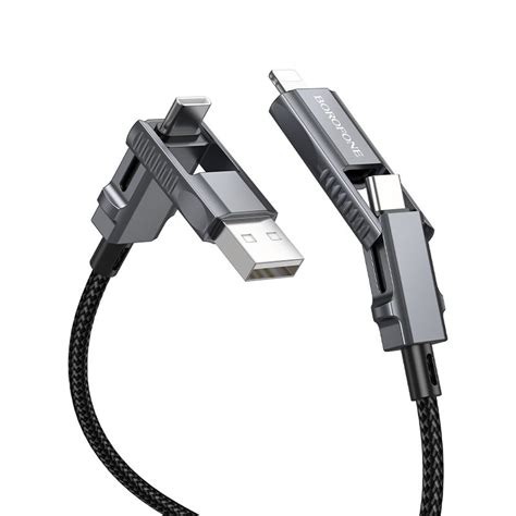 Borofone Bu55 4 In 1 Usb And Type C To Type C And 8 Pin Data Cable 1