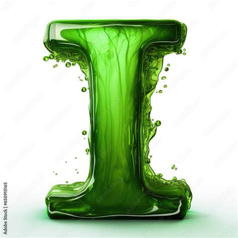 Capital Letter I Made Of Ectoplasm Green Slime For Halloween Stock