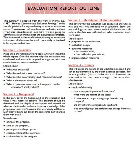 12 Sample Evaluation Reports Sample Templates