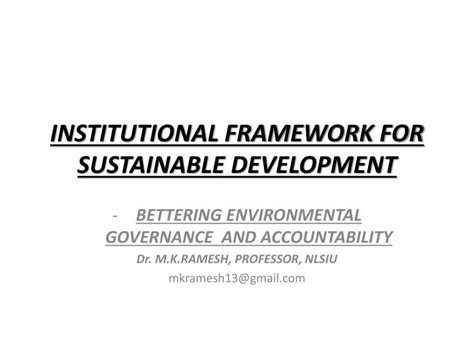 Ppt Institutional Framework For Sustainable Development Powerpoint