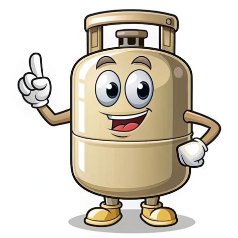 Caracteres De Dibujos Animados De Tanques De Gas Señalando Y Guiñando