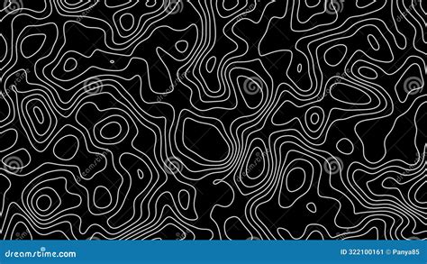 Background Of The Topographic Map. Topographic Map Black Lines, Contour Background Vector ...