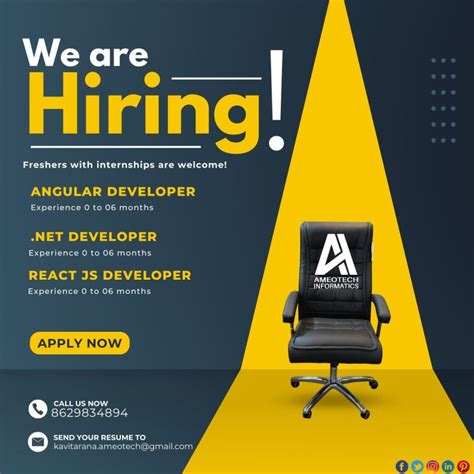 Freshers Mohali Fresherjobs Angular Reactjs Dotnet Hiring Ameotech Informatics 11