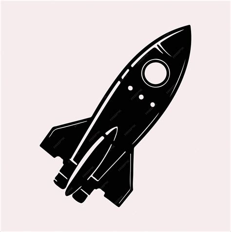 Rocket Vector Silhouette On A White Background Premium Ai Generated
