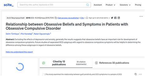 Relationship Between Obsessive Beliefs And Symptoms In Patients With Obsessive Compulsive Disorder