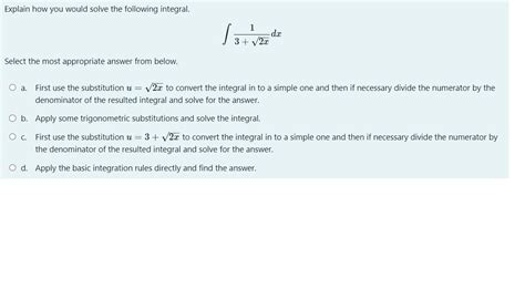 solved explain how you would solve the following