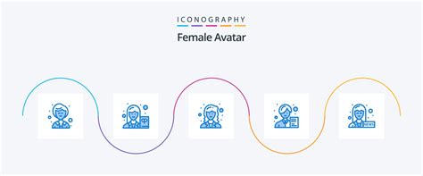 Female Avatar Blue 5 Icon Pack Including Journalist Female Mathematician Avatar Analyst
