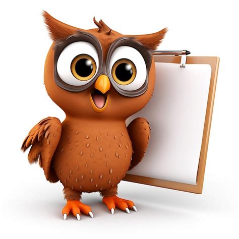 Premium Photo 3d Cartoon Optimistic Owl