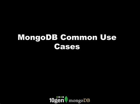 Common Mongodb Use Cases Pdf Databases Computer Software And