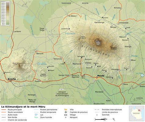 Mont Kilimandjaro Ascension Altitude Images Carte Uhuru