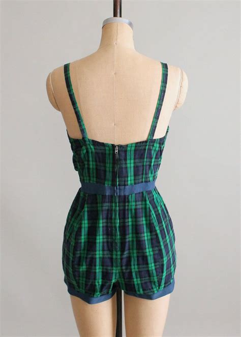 Vintage 1950s Tartan Plaid Playsuit Raleigh Vintage