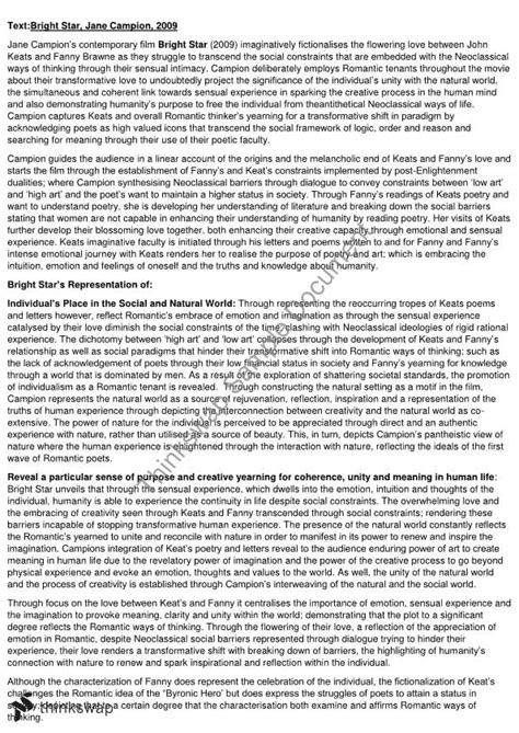 Romanticism Notes English Extension 1 Year 12 Hsc Thinkswap