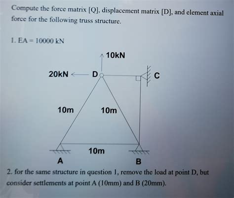 Compute The Force Matrix Q Displacement Matrix Compute The Force Matrix Q Displacement Matrix