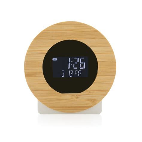 Xd Collection Utah Rcs Rplastic And Bamboo Lcd Desk Clock Printsimple