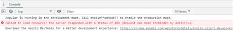 failed to load resource the server responded with a status of 499 request has been forbidden