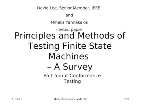 Ppt 25062015marius Mikucionis Aau Sse122 Principles And Methods Of Testing Finite State