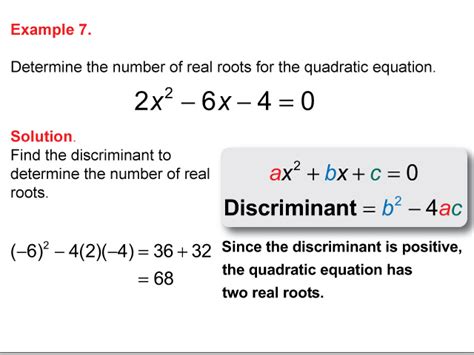 Discriminant Examples Quadratic Formula And Discriminant Teaching