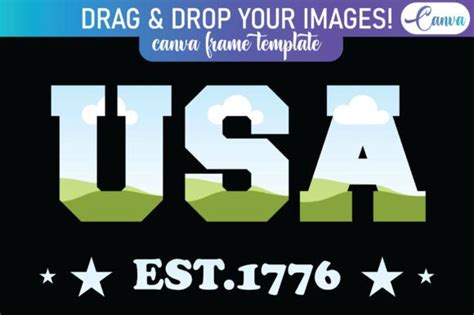 Usa Canva Frame Template Design Graphic By Templify · Creative Fabrica