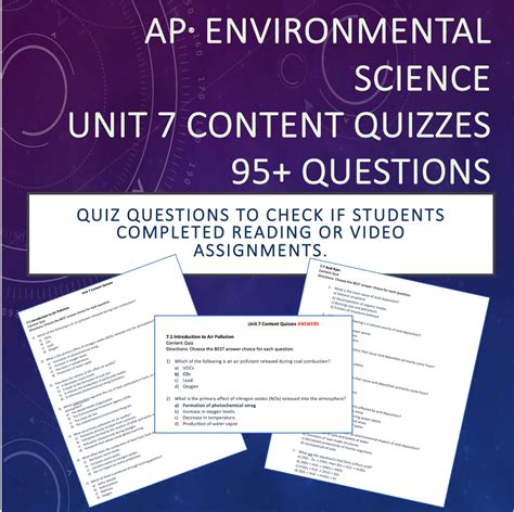 Ap® Environmental Science Content Quiz Question Bank Unit 7