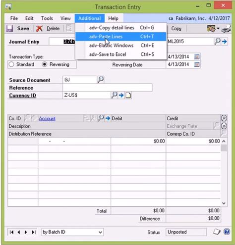 How To Copy And Paste Multiple Journal Entries From Excel To Microsoft Dynamics Gp Erp