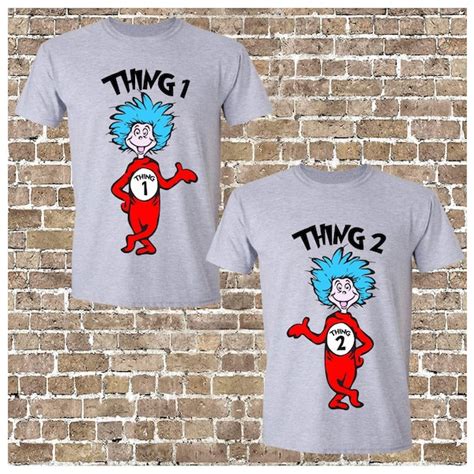 Thing 1 And Thing 2 T Shirts Etsy