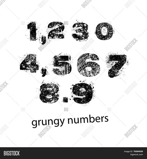 Set Grunge Numbers Vector Photo Free Trial Bigstock