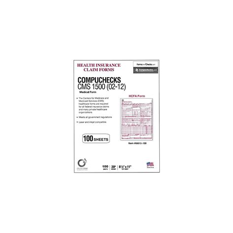 Hcfa1500 Claim Forms New Cms 1500 Claim Forms Hcfa Version 0212