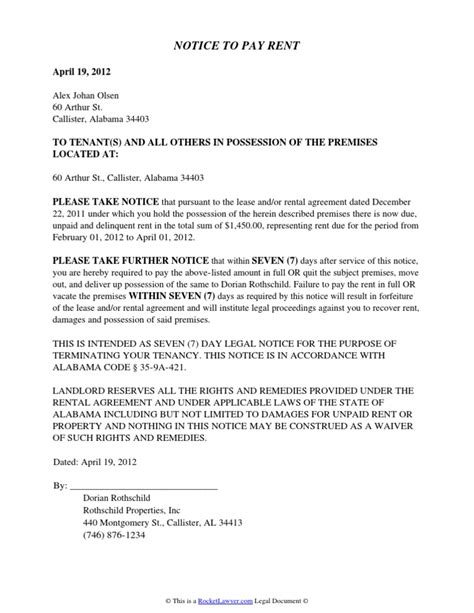 Alabama Eviction Notice Pdf