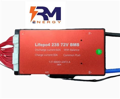 24s Lifepo4 Bms 23s 72v 60a Common Port With Balance Lithium Battery